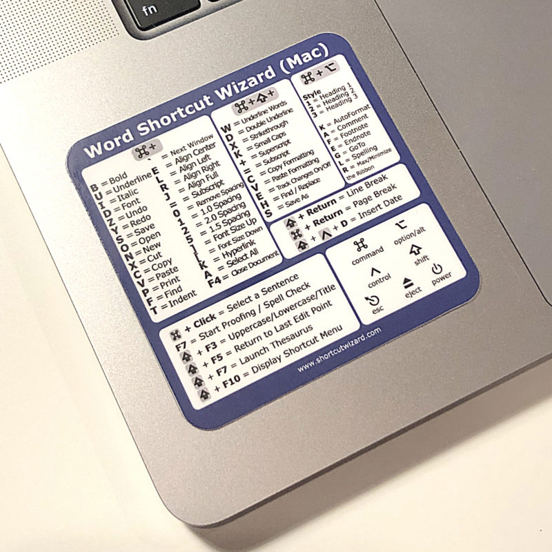 Shortcut Stickers for Chromebook, Apple Macbook, Windows, Word and more